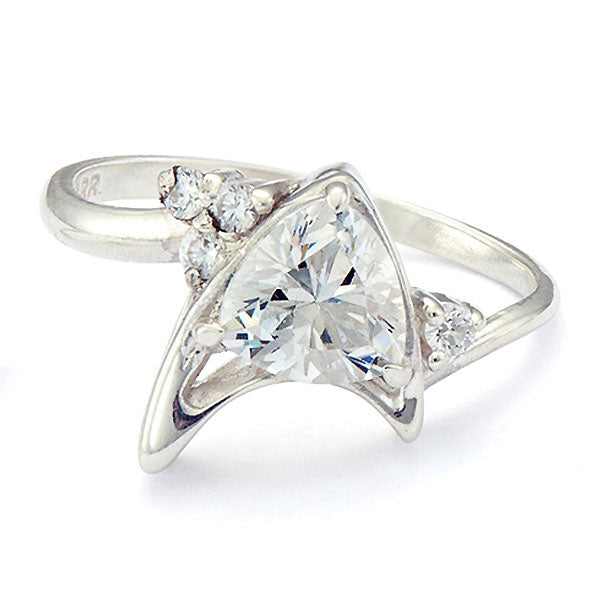 Starfleet Trillion Ring in White Cubic Zirconia – The Away Mission